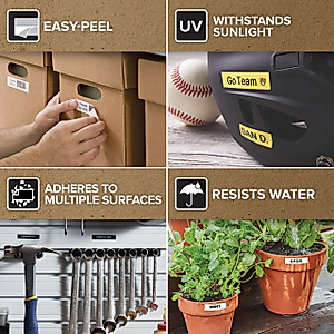 DYMO All-Purpose Labels for DYMO XTL Label Makers, Black on White, 1/4", 1 Roll (1868751)