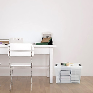 Afromy 4-Pack 50 Quart Large Clear Storage Box, Plastic Storage Latch Bin