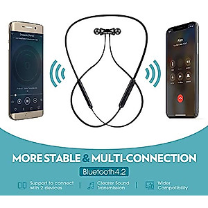 KLOKOL Bluetooth Headphones Neckband 20Hrs Playtime V5.0 Wireless Headset Sport Noise Cancelling Earbuds w/Mic for Gym Running Compatible with iPhone Samsung Android