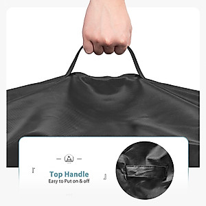 Fire Pit Cover for Solo Stove Yukon, Also Fits for 27"-29" Fire Pit, Waterproof & Windproof with Reinforced Handle, 29 Dia x 18 H, Black