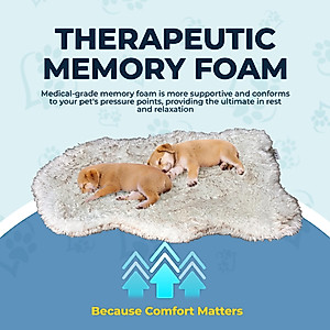 Agape Paws LUXURY FAUX FUR ORTHOPEDIC BED | Premium Joint Health Memory Foam Dog Bed with Waterproof | Washable Cover | Durable | Comfortable | Chew Proof Luxury Pet Bed for Large Dogs.