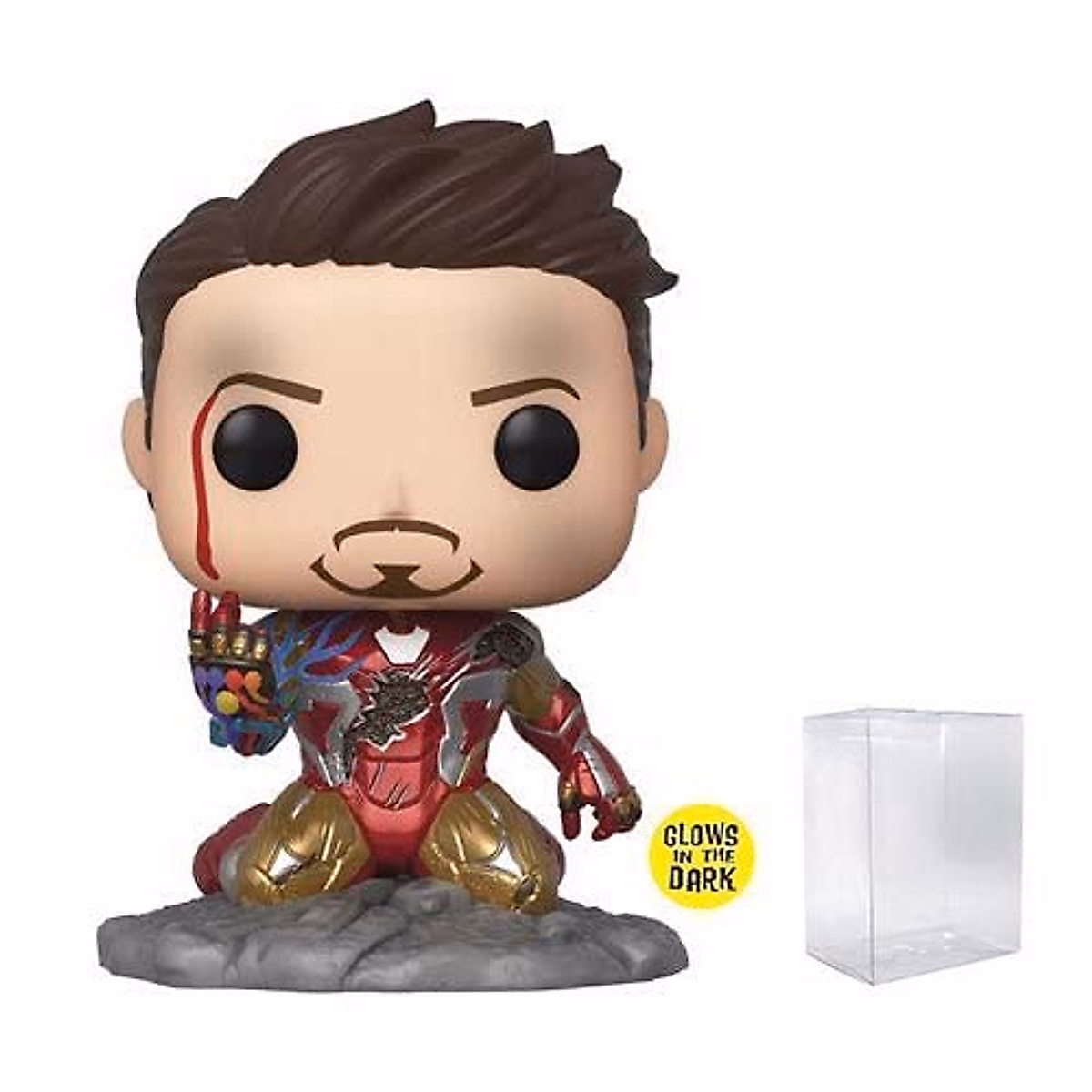 PX Previews Exclusive Pop Endgame: I Am Iron Man Glow in The Dark #580 Vinyl Figure Deluxe (Bundled with EcoTek Protector Box)