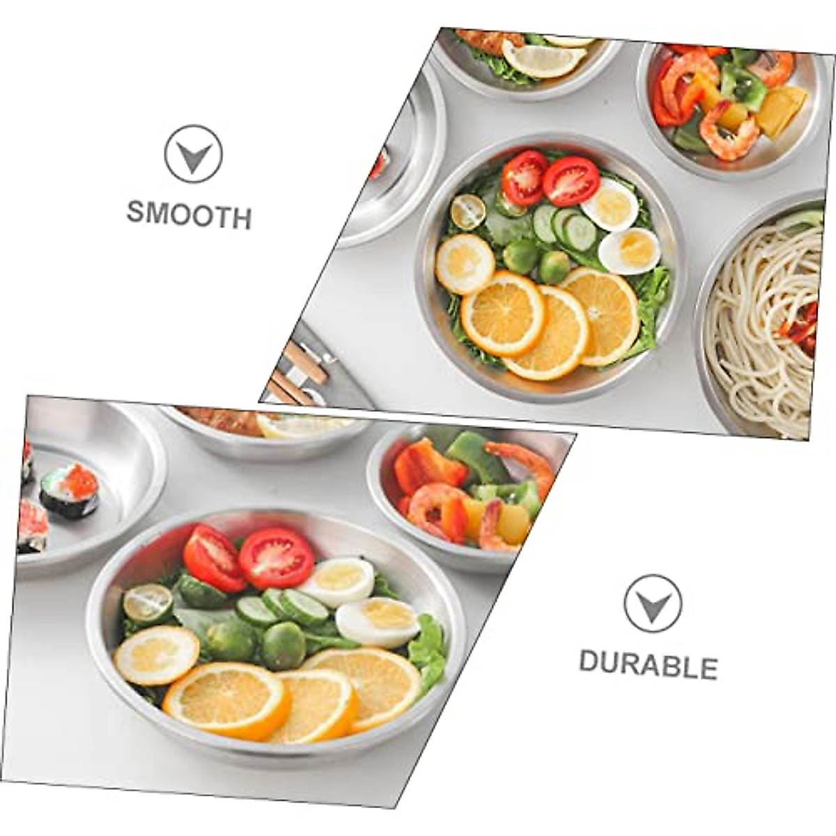 SWOOMEY 3pcs Stainless steel dish dinner plate nonstick nesting plates sizzling platter appetizer plates metal plate bowl gold charger plates bbq plate stanly fruits thicken South Korea