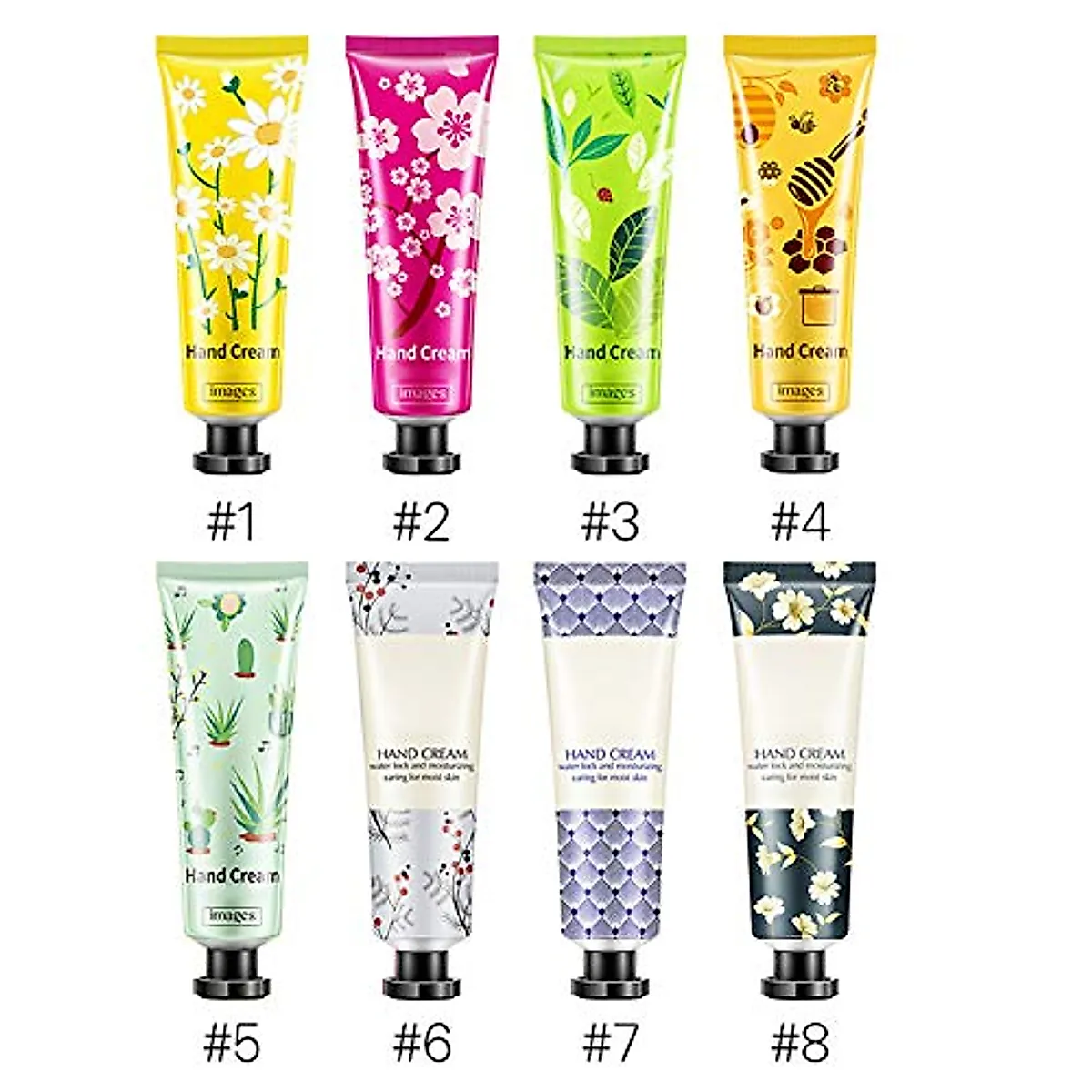 BONNIESTORE 8 Pack Plant Fragrance Hand Cream, Moisturizing Hand Care Cream Travel Gift Set With Natural Aloe And Vitamin E For Men And Women-30ml
