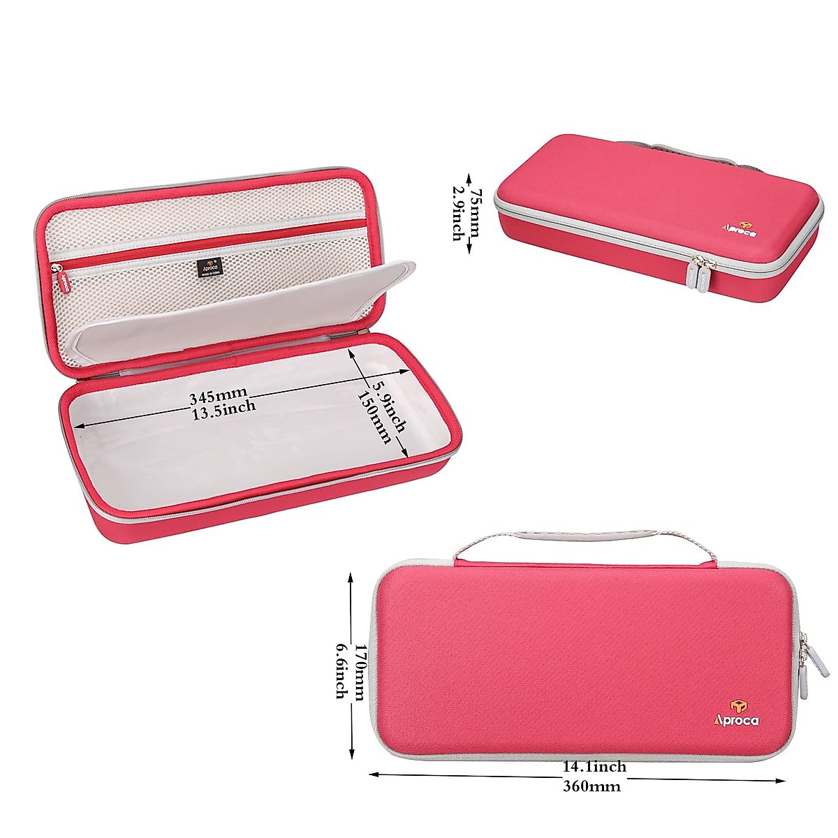 Aproca Red Hard Travel Storage Carrying Case, for Logitech POP Keys Mechanical Wireless Keyboard and POP Wireless Mouse/Keychron K2 Wireless Keyboard