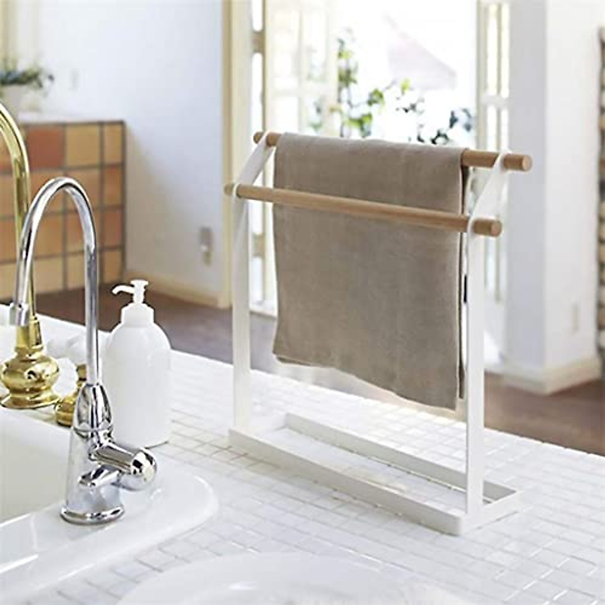 FCMLD Removable Towel Holder Jewelry Stand Loor-Standing Towel Rack Accessories for Bathroom Living Room