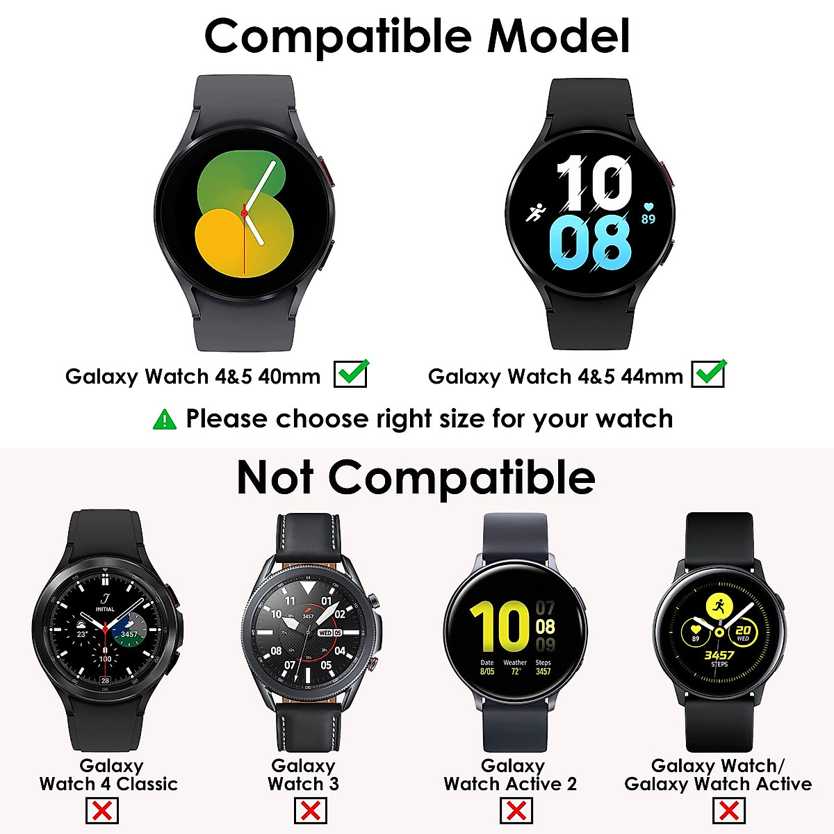KIMILAR [5+5 Pack Galaxy Watch FE/Galaxy Watch 5/Galaxy Watch 4 Screen Protector Case 44mm, Anti-Fog Tempered Glass and Hard PC Protective Bumper Compatible with Samsung Galaxy Watch FE/5/4 44mm