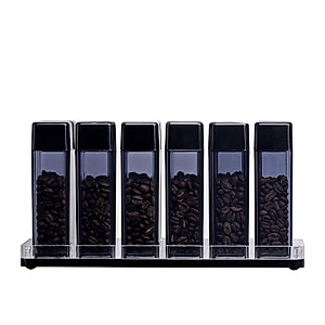 Normcore Single Dose Coffee Bean Storage Containers - 12 Tubes Espresso Bean Cellars with Stand & Hopper - One-Way Exhaust Valve - Capacity 25-28g - Lt Smoke Grey