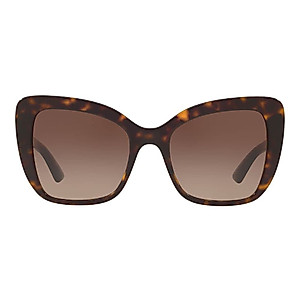 Dolce & Gabbana DG 4348 502/13 Havana Plastic Butterfly Sunglasses Brown Gradient Lens
