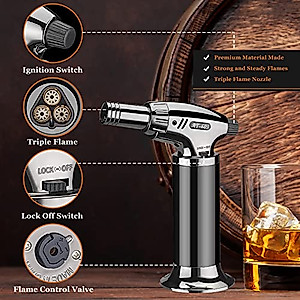 Cocktail Smoker Kit With Torch, Bourbon Smoker Kit Include Four Flavors Wood Chips,Drink Smoker, Whiskey Smoker Gifts For Men, Dad, Husband (Without Butane)