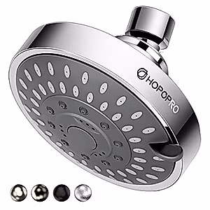 HOPOPRO NBC News Recommended 5 Modes High Pressure Shower Head 4.1 Inch High Flow Fixed Showerheads Bathroom Showerhead for Luxury Shower Experience Even at Low Water Pressure