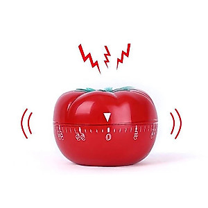 Chironal 1Pcs Fashion Cartoon Kitchen Timer Different Shape Creative Reminders (Tomato)