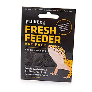 Fluker's Fresh Feeder Vac Pack Crickets, All Natural and Preservative Free, Great for Insect Eating Reptiles, Birds, or Small Animals, 0.7 oz