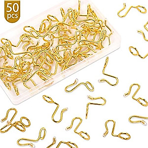 50 Pieces Clothes Hanger Connector Hooks, Metal Hanger Extender Hooks Hanger Hooks for Velvet Hangers Plastic Wooden Closet Space Saving (Gold, 50 Pieces)