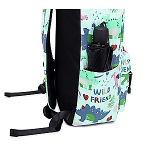 Acmebon Fashion Roomy Cute Backpacks for Teen Girl Children Lightweight School Bookbag Dinosaur
