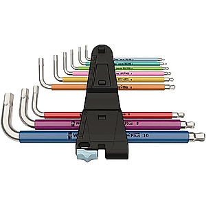 Wera 05022669001 L-Key Set 3950 Spkl/9 SM Metric of Stainless Steel,MULTI