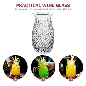 Angoily Tiki Pineapple Glasses Cocktail Glasses Whiskey Glass Tumbler Mug Cup for Barware Kitchen Drinking Water Beer 480ml