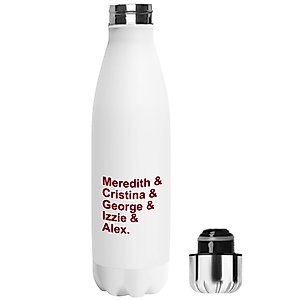 Grey Anatomy Main Charcaters Names Fan Watch Series Water Bottle 16 oz Canteen Thermos Gift, Funny Gift for Men, Sports Gym School Drinks, Reusable, 500ml
