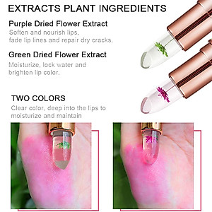 BINGBRUSH Color Changing Lipstick Queen,PH Mood Long Lasting Lip Gloss Korean Lip Balm Tinted Magic Makeup Moisturize Lipstick Set (2 Pcs Flower, 2 Count (Pack of 1))