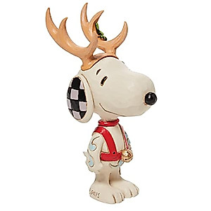 Enesco Jim Shore Peanuts Snoopy Reindeer Miniature Figurine, 3.82 Inch, Multicolor