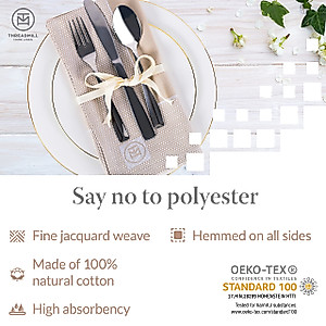 Threadmill Folkstone Blue Cloth Napkins Set of 12 Cotton, Reusable 20 x 20 inch Napkins Cloth Washable, Dinner Napkins Perfect for Wedding, Parties, Cocktails, Fall, Thanksgiving, Christmas