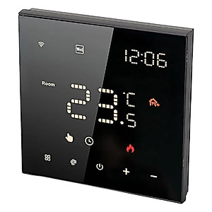 Household Thermostat, Mobile Phone Control Touch Screen 7-Day Programmable High Smart Thermostat Practical Flame Retardant 100-250VAC for Room (3A Water Floor Heating Wall