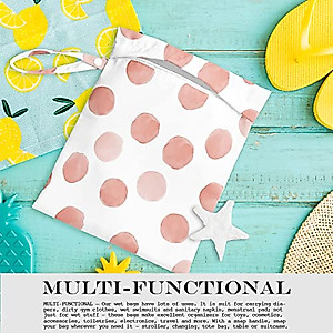 zcyxuuw Wet Bag, Wet Dry Bag, Wet Bag for Swimsuit, Travel, Beach, Pool, Diapers, Dirty Yoga Gym Clothes, Makeup Bag, Waterproof Reusable Polka Dot Decor Geometric Polka Dot