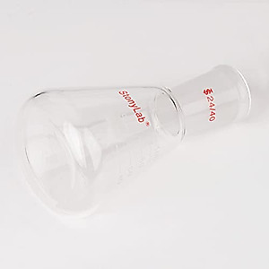StonyLab Glass 24/40 Erlenmeyer Flask, Borosilicate Glass Heavy Wall Flask with 24/40 Standard Taper Outer Joint, 100ml