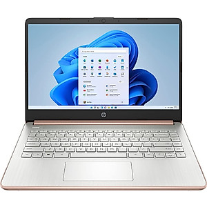 HP Stream Laptop, 14" HD Display, Intel Celeron N4120 Processor, 16GB Memory, 320GB Storage (64GB eMMC + 256GB card), 1-Year Office 365, Webcam, HDMI, Wi-Fi, USB-C, Windows 11 Home, Rose Gold, JVQ MP