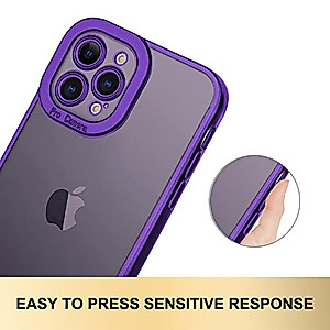 Bonoma Compatible with iPhone 14 Pro Max Case, Clear Plating Bumper Soft TPU Cover with Camera Shockproof Protective Cover for iPhone 14 Pro Max, Purple
