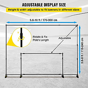 VEVOR 10 x 8 Ft Backdrop Banner Stand Adjustable Height and Width Newest Step and Repeat for Trade Show Wall Exhibitor Photo Booth Background