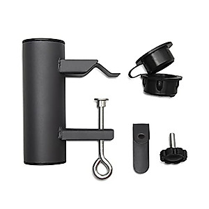 Trustaloa Umbrella Clamp Holder - Strong Steel Parasol Clip - Complete with Small Plastic Umbrella Grain
