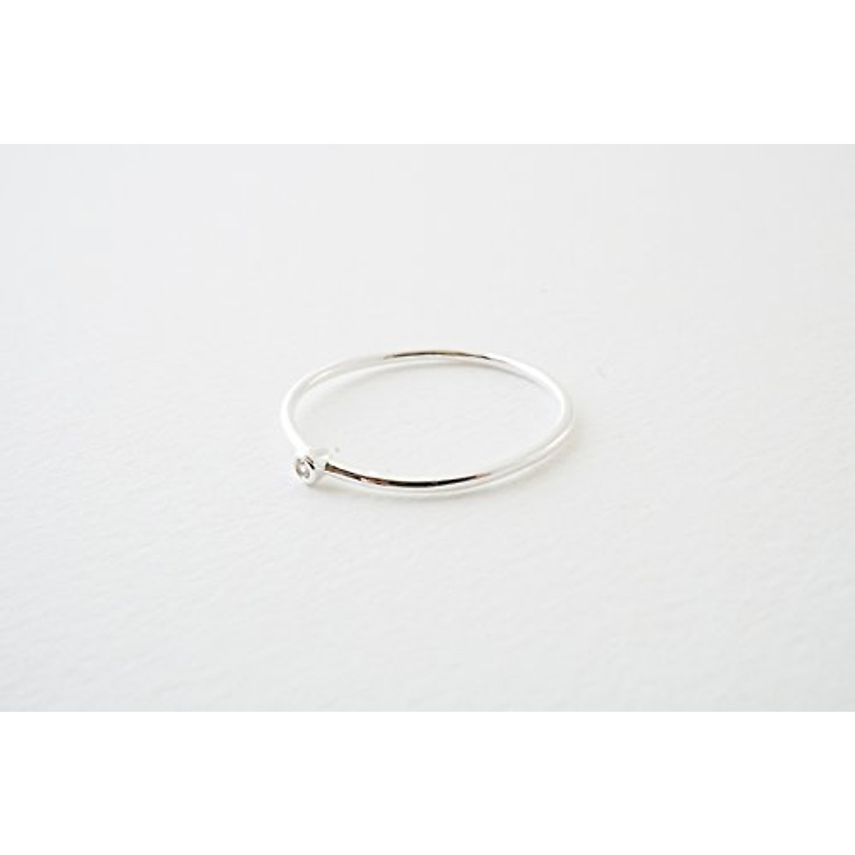 Honeycat Bezel Solitaire Ring in Gold, Rose Gold, or Silver | Minimalist, Delicate Jewelry (Silver, 8)