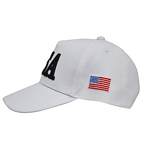 DISHIXIAO USA 2Pack Baseball Cap Polo Style Adjustable Embroidered Dad Hat American Flag for Men and Women (0.USA White-2)