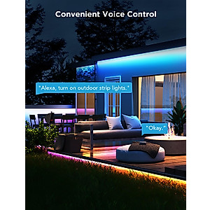 Govee RGBIC Pro Outdoor Strip Lights with Warm and Cold White, 32.8ft WiFi Outdoor LED Eave Lights Waterproof, Outdoor Lights Work with Alexa, App Control for Eave, Stairs, Porch