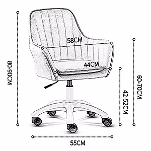 Chair Office Desk Chair Ergonomic Home Office Furniture Swivel Office Chair Velvet Fabric Upholstered Desk Chair 360° Swivel Height Adjustable, Ergonomic Mid Back Computer Desk Chair, with Armrest and