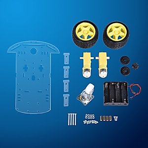 Emo Smart Robot Car Chassis Kit with Motors, Speed Encoder and Battery Box for DIY