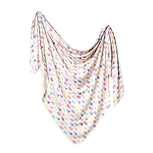 Large Premium Knit Baby Swaddle Receiving Blanket "Summer" by Copper Pearl