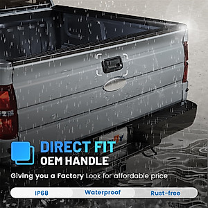 EWAY Tailgate Handle Backup Camera for 1999-2007 Chevy Silverado GMC Sierra 1500 2500 3500 HD Classic Tailgate Reversing Rear View Back Up Camera RCA Plug, Replaces# 15228539, GM1915105, GM1916102