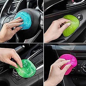FiveJoy Car Cleaning Gels, 4-Pack Universal Auto Detailing Tools Car Interior Cleaner Putty, Dust Cleaning Mud for PC Tablet Laptop Keyboard, Air Vents, Camera, Printers, Calculator - 320g (2.8oz/pcs)