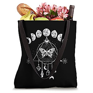 Celestial Moon phase Moth Crystals Stars Vintage design Tote Bag