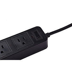 2 Prong Power Strip Surge Protector with 3 Outlet 4 USB, Two Prong Power Cord 6.6 FT Extension Cords for Non-Grounded Outlets Black