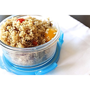 Wean Green Lunch Bowl 12 Ounce / 355 Milliliter Leak-Proof Durable Glass Bowls - Grape (Set of 4)