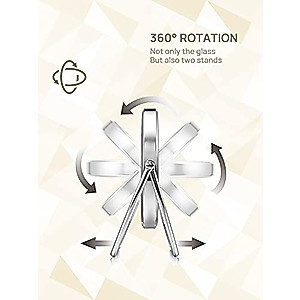 OMIRO Travel Vanity Mirror – 5 Inch Double-Sided 1X/15X Magnification Swivel Makeup Mirror with 360° Pivot Stands, Chrome Finish