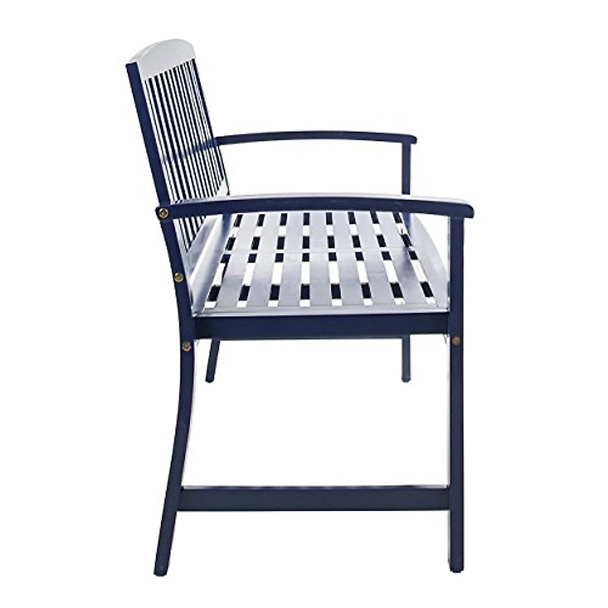 Christopher Knight Home Loja Outdoor Acacia Wood Bench, Pu Navy Blue