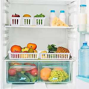 Domensi 24 Pcs Slim Plastic Storage Baskets Tray for Organizing 10.25 x 3.25 x 2.5 Inch Small Storage Bins Stackable Drawer Pencil Trays Holder for Desk Garage Office Containers(White)