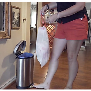 CCLINERS 1.2 Gallon (240 Bags) Small White Drawstring Trash Bags Code A 4.5 Liter Bathroom Mini Garbage Bags 1 Gallon Wastebasket Can Liners for Home Office Bins, 240 Count