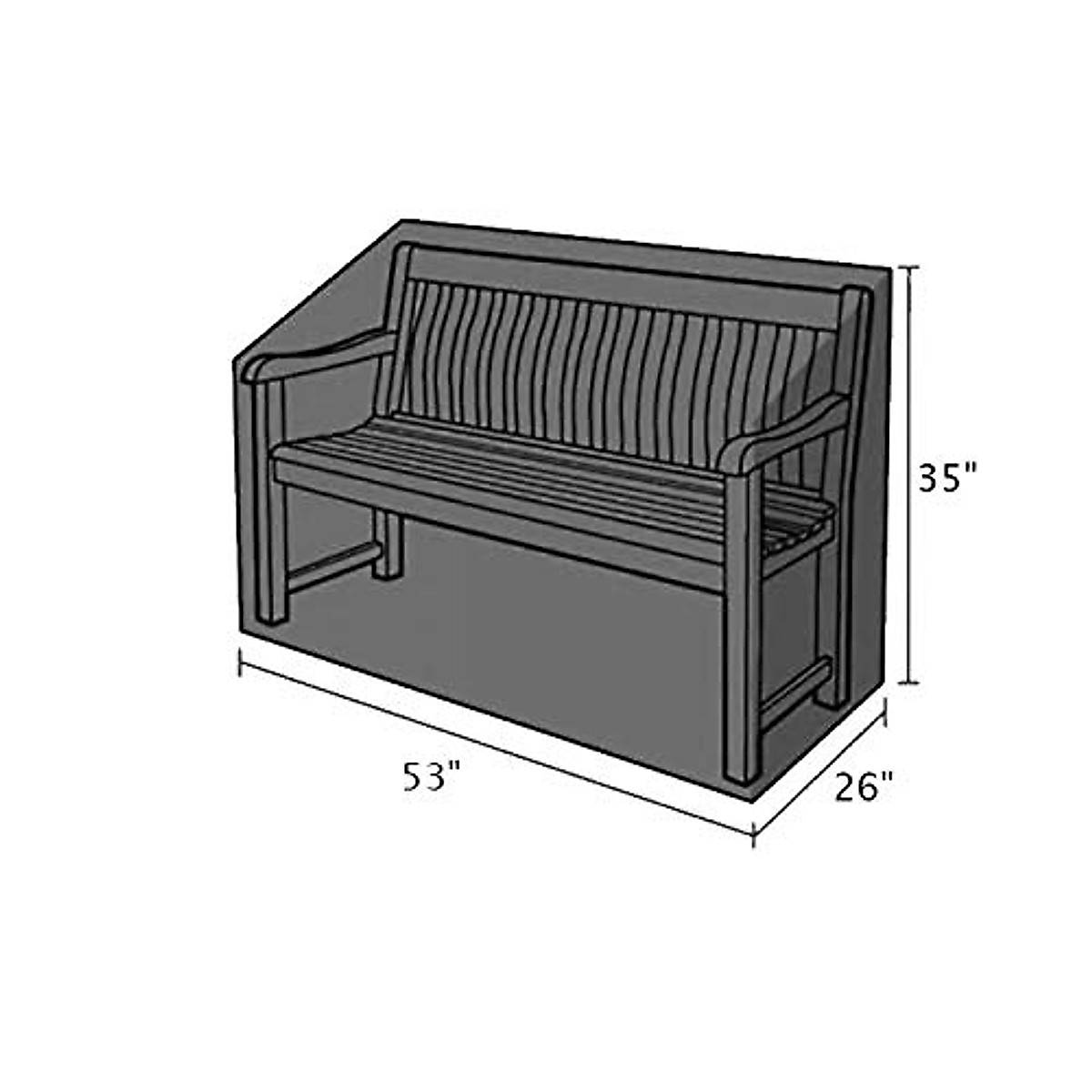 Silvotek 2 Seater Garden Bench Cover – Waterproof Outdoor Bench Cover with Durable 210D Oxford Material+ Extra PVC Coating, Patio Bench Cover - 53" L x 26" W x 35" H