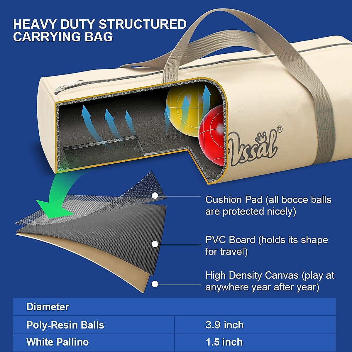 100mm Bocce Ball Set Regulation Size and Weight with 8 Resin Bochie Balls, Pallino, Carrying Bag, Measuring Rope, Gift for Family Backyard Lawn Yard Beach Bocci Games (Multi Colors, 2-8 Players)