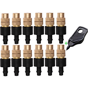 Mini Skater 12 set New copper adjustable spray nozzle spray atomization copper capillary effect take 47 factory Adjustable Irrigation Drippers Sprinklers Emitter Drip System on 1/4" Barb